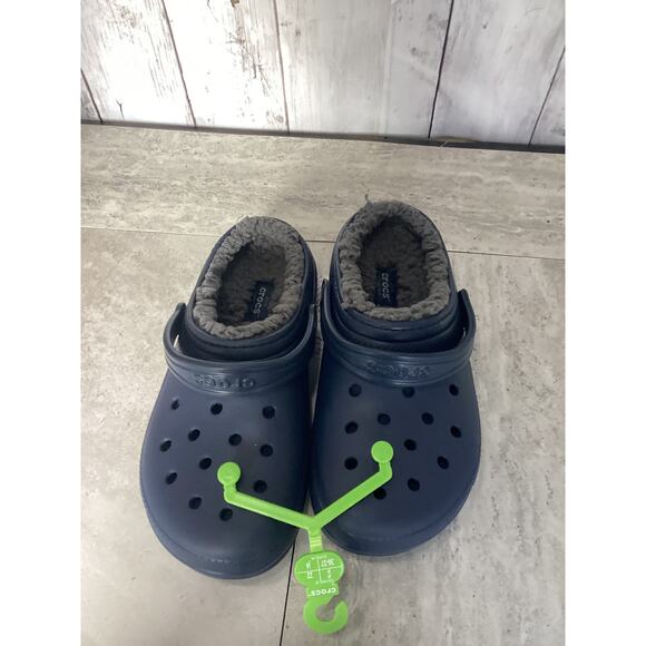 CROCS | Shoes | Crocs Baya Lined Clog Little Kid Size J4 Navy Blue Nwt ...